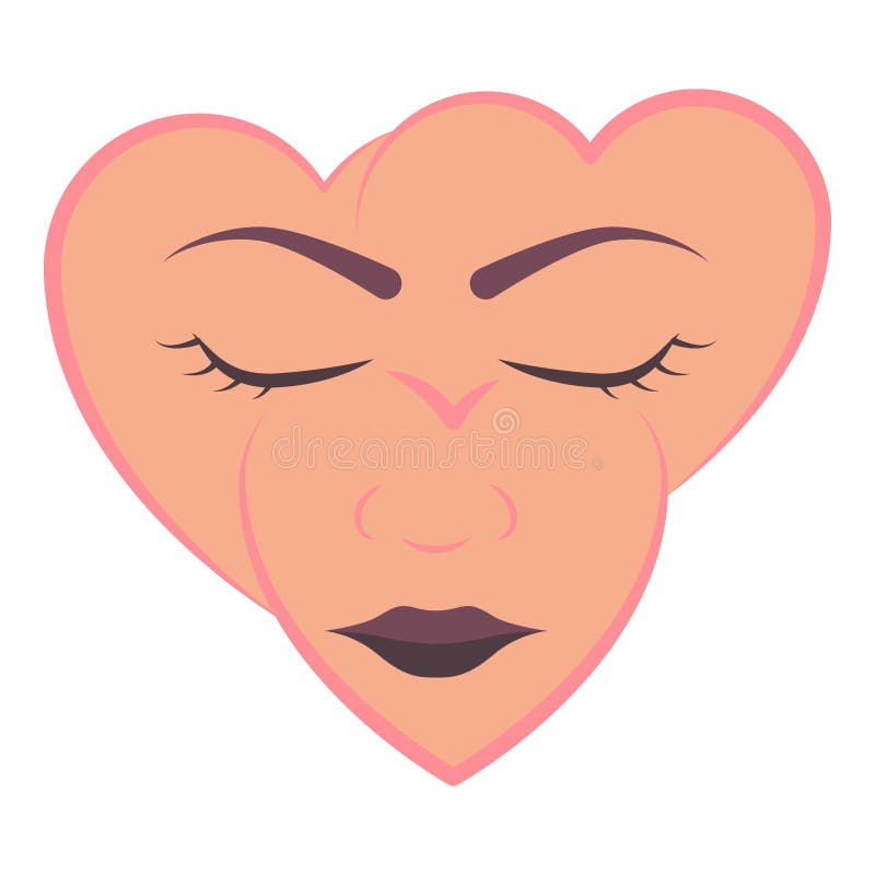 Women face in heart shape stock vector. Illustration of simple - 257950276
