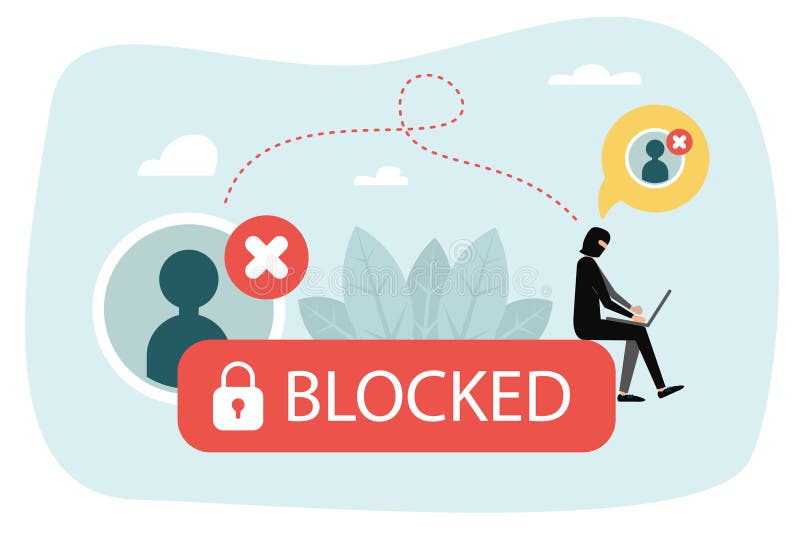 Hacker Cyber Attack. Blocked Account. Censorship or Ransomware Activity ...