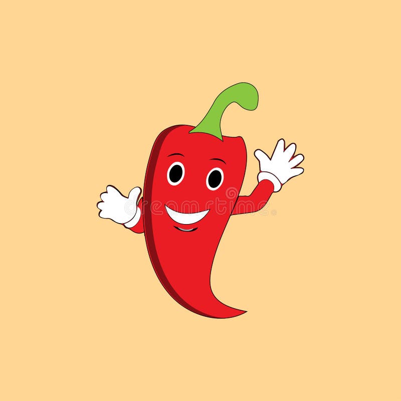 Hot Muscular Chili Mascot Logo Design, Cartoon Characters Illustration ...