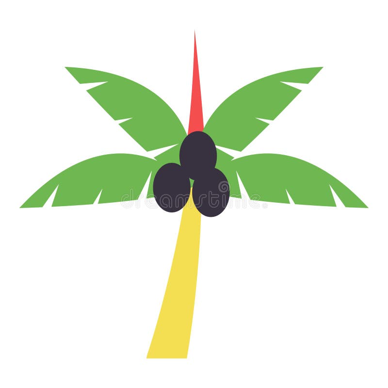 Cartoon coconut tree stock vector. Illustration of plant - 257971500