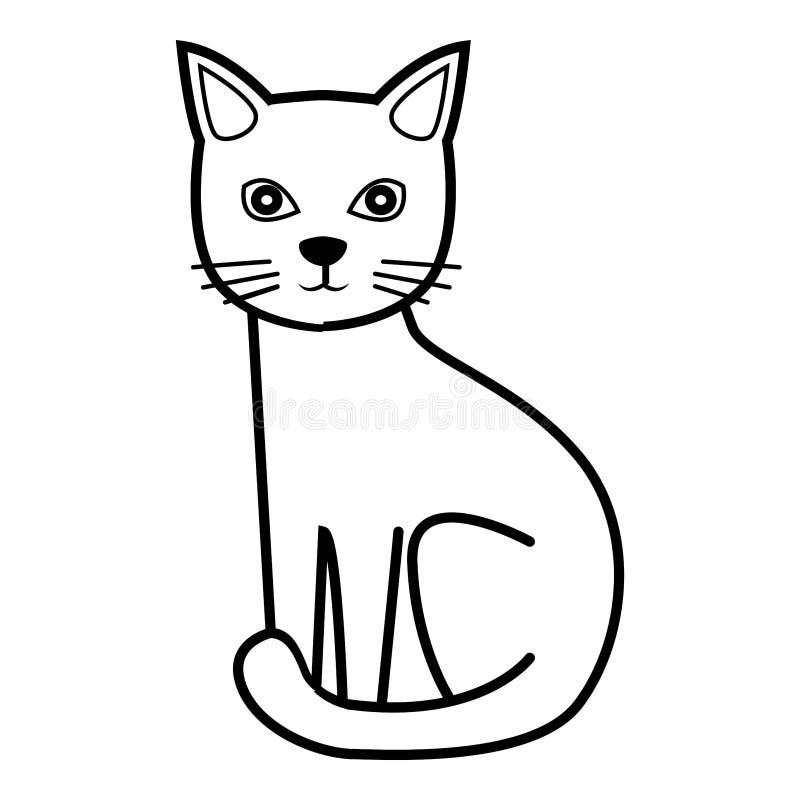 Thin line cat stock vector. Illustration of icon, cartoon - 257979028
