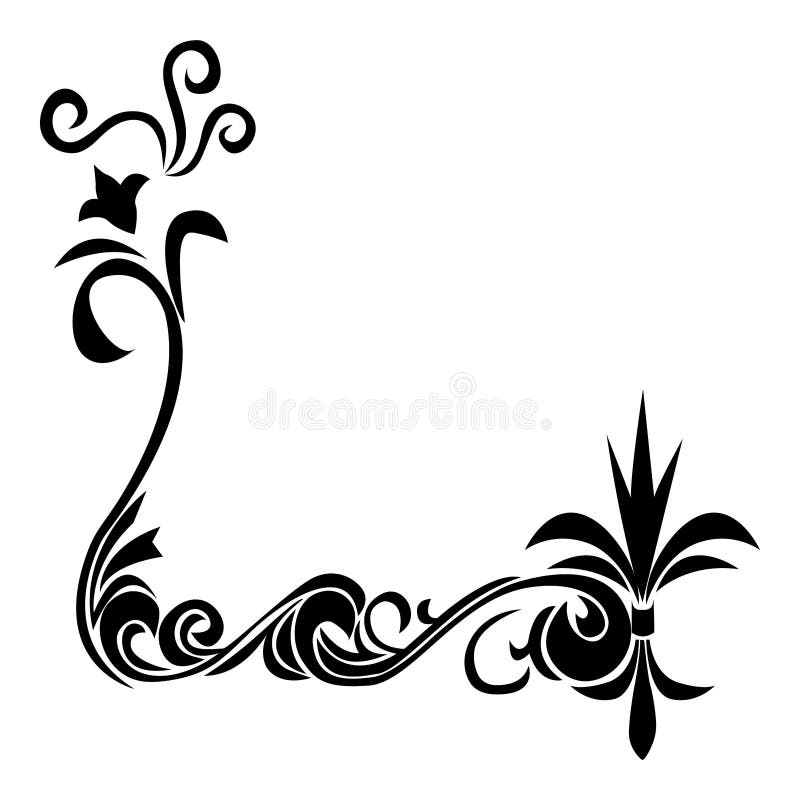 Decorative floral border stock vector. Illustration of vector - 258002650