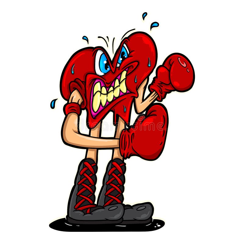 Cartoon boxer heart stock vector. Illustration of heart - 258004193