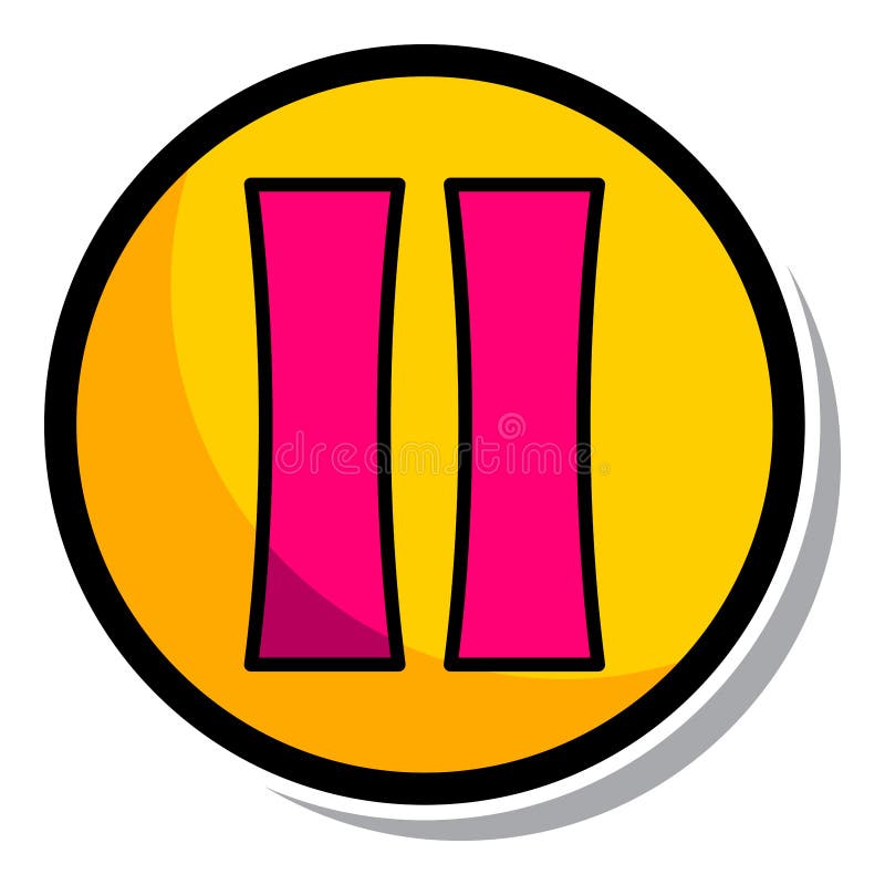 Cartoon pause button stock vector. Illustration of logo - 258031658