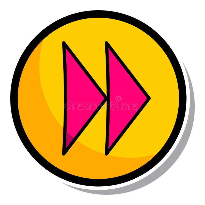 Cartoon Fast Forward Button Stock Vector - Illustration of button, flat ...