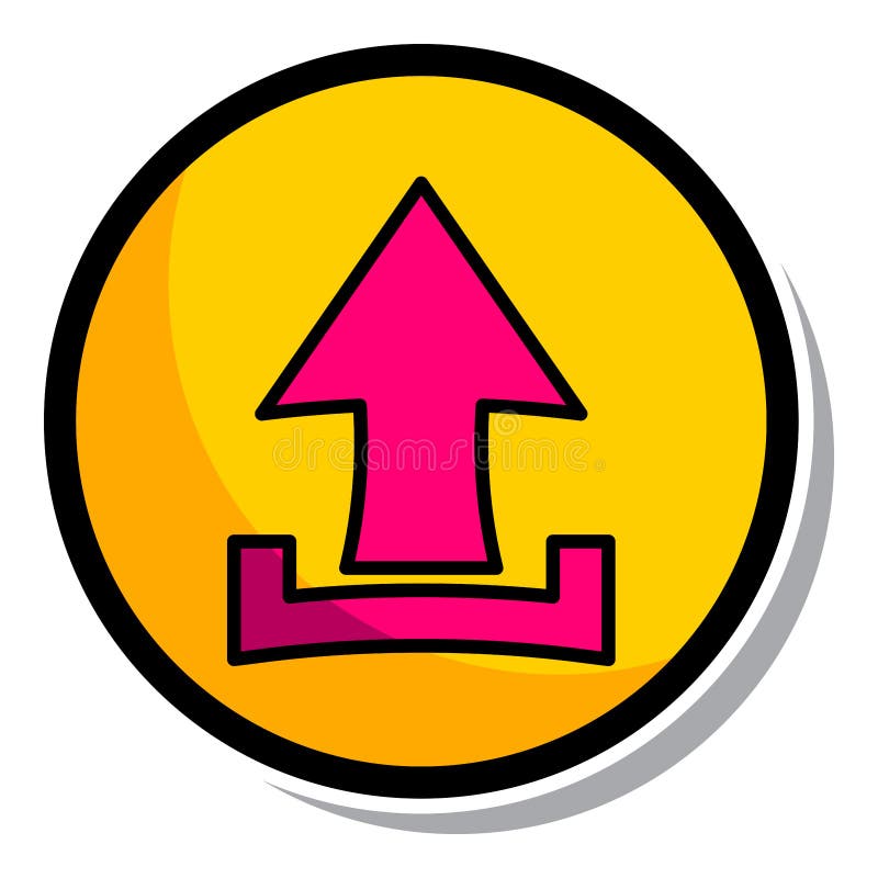 Cartoon upload button stock vector. Illustration of icon - 258031741