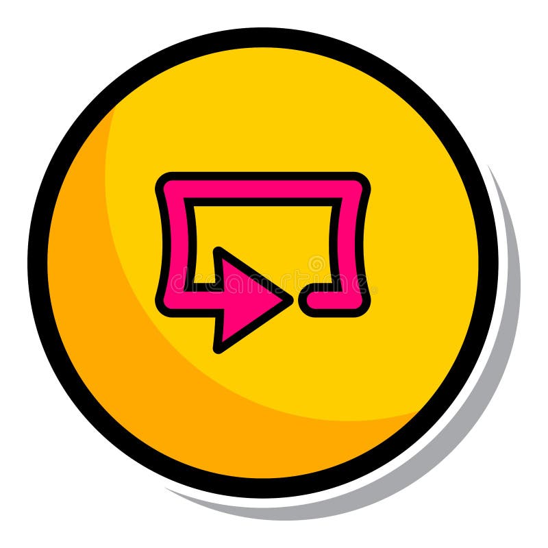 Cartoon repeat button stock vector. Illustration of flat - 258031756