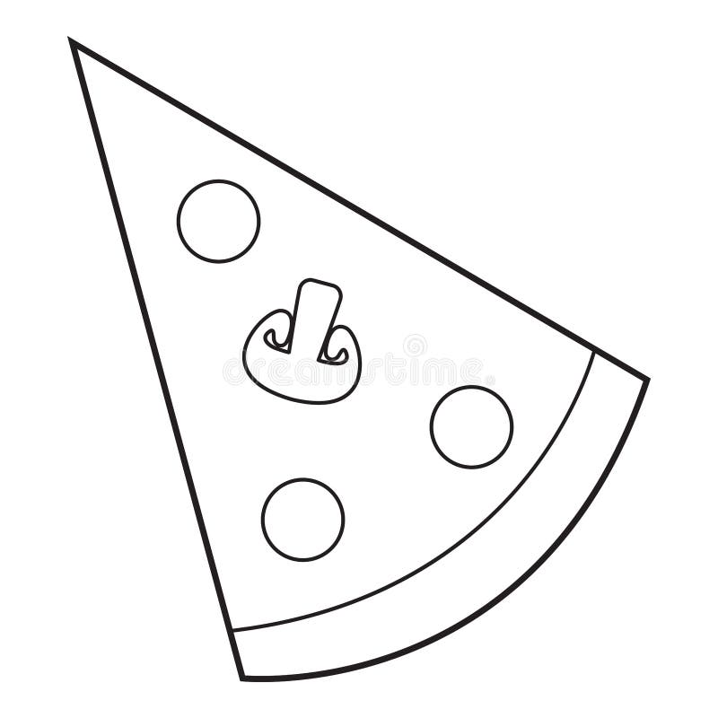 Thin line pizza slice stock vector. Illustration of pizza - 258037597