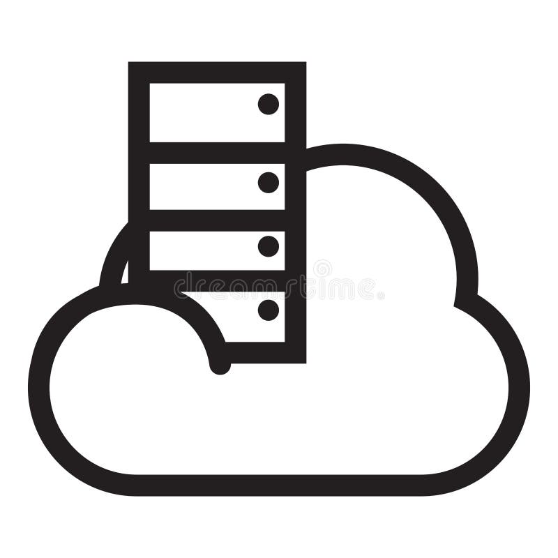 Cartoon cloud data storage stock vector. Illustration of flat - 258066774