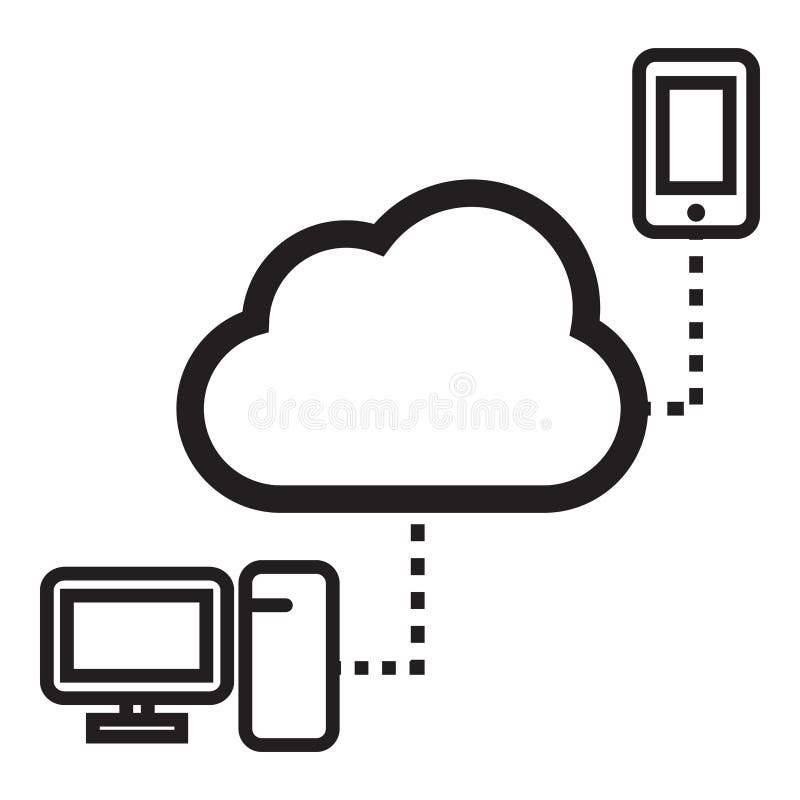 Cartoon cloud connection stock vector. Illustration of storage - 258066795