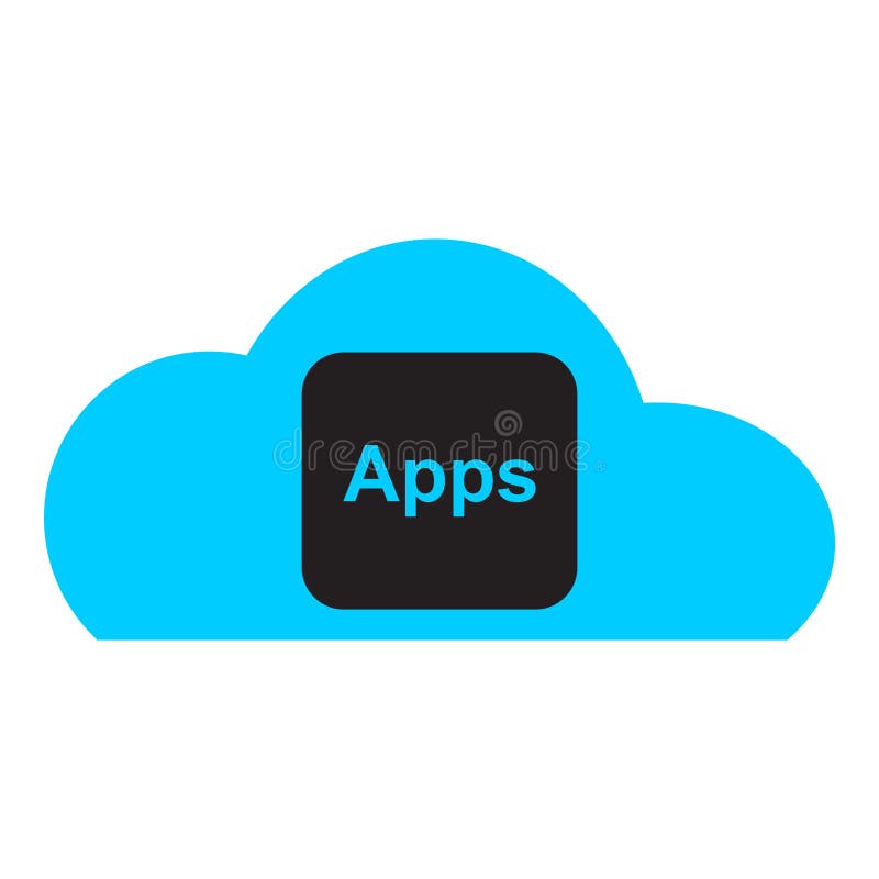 Cartoon cloud apps stock vector. Illustration of apps - 258071914