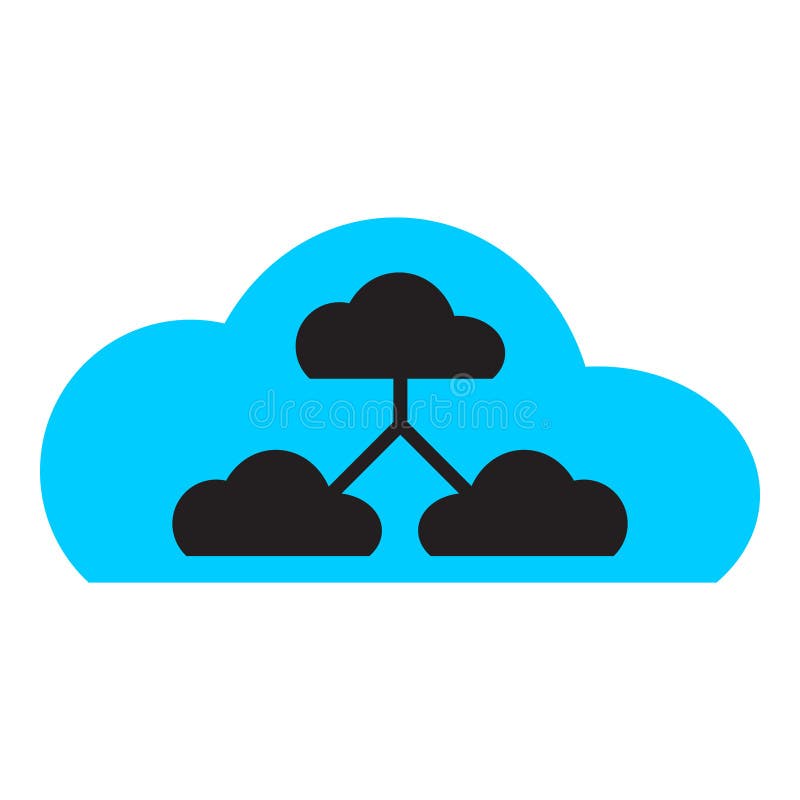 Cartoon cloud connection stock vector. Illustration of flat - 258071926