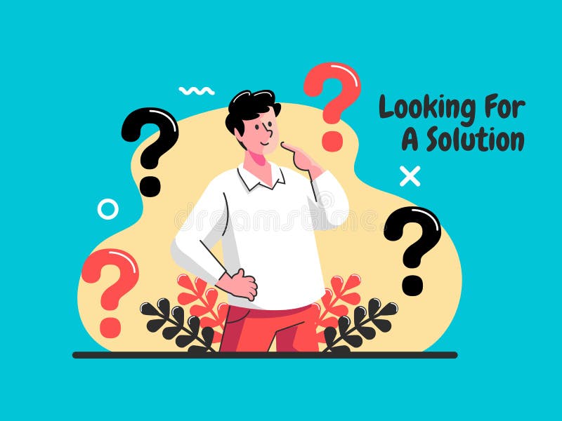 Confused Man Thinking Looking for a Solution Stock Vector ...