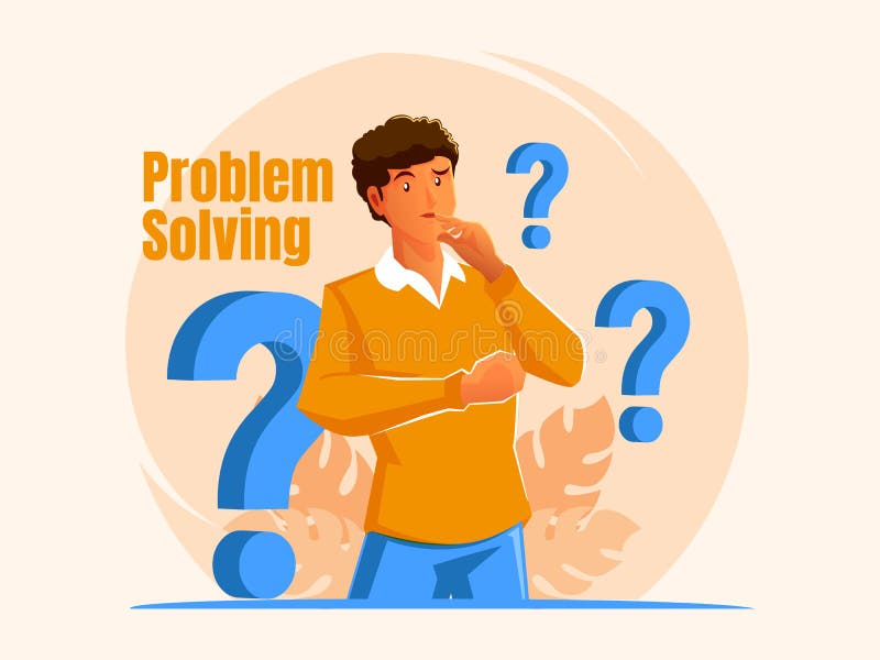 A Black Man Thinking Looking for a Solution Stock Vector - Illustration ...