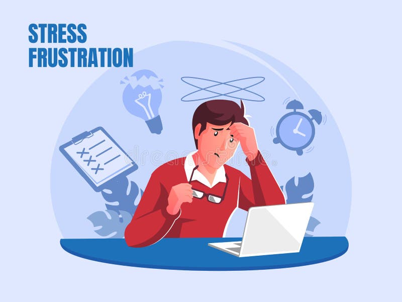 Busy Man Under Stress Frustrated Stock Vector - Illustration of female ...