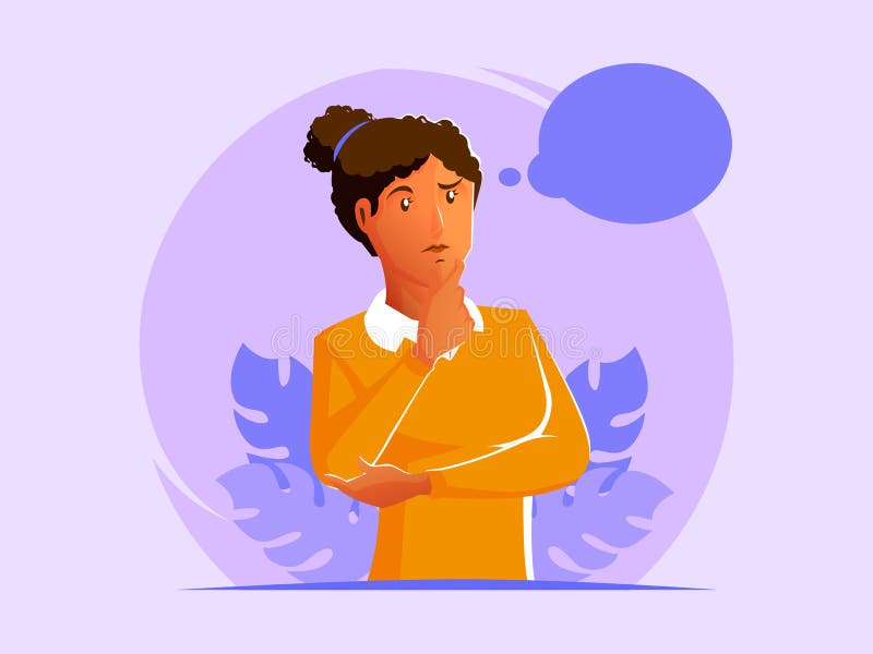 Women Think with Think Bubble Symbol Stock Vector - Illustration of ...