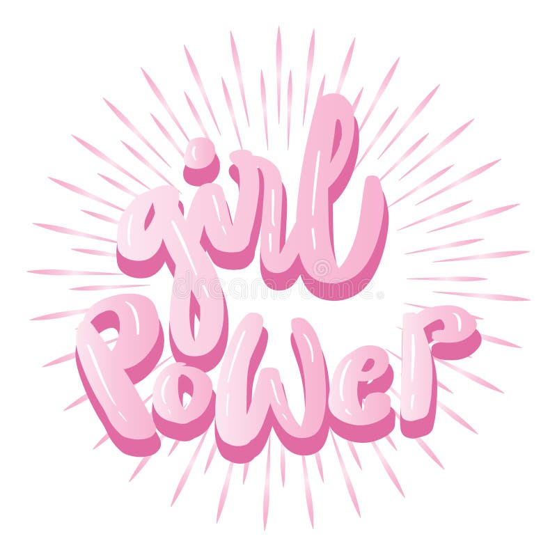 Girl Power Word Hand Lettering. Stock Illustration - Illustration of ...