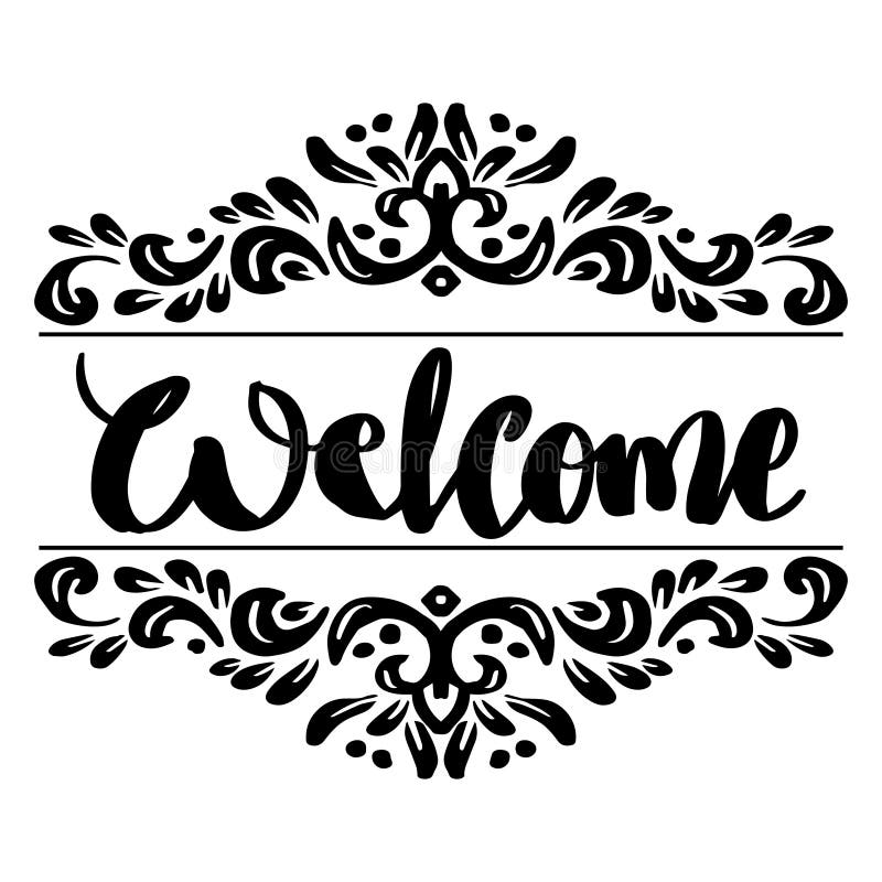 Welcome hand lettering stock illustration. Illustration of letter ...