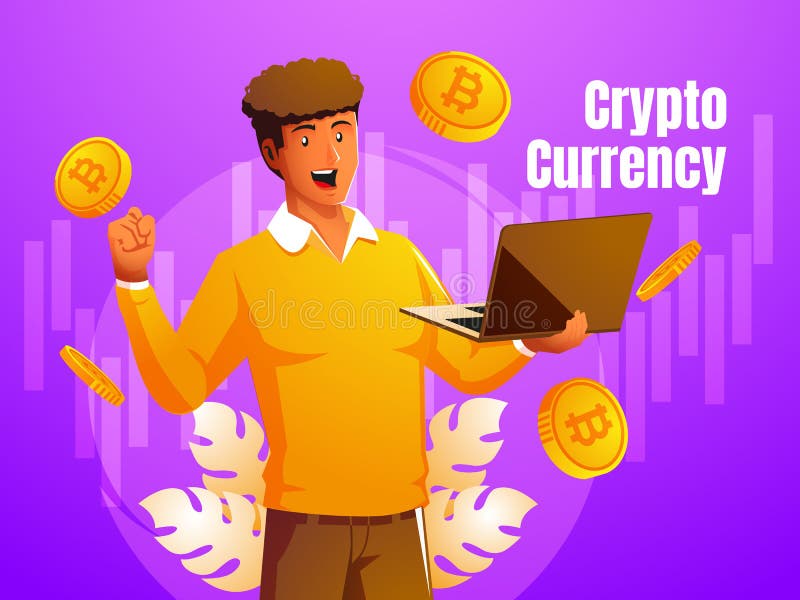 Happy Man Making Profit from Cryptocurrency Trading Investment Stock ...