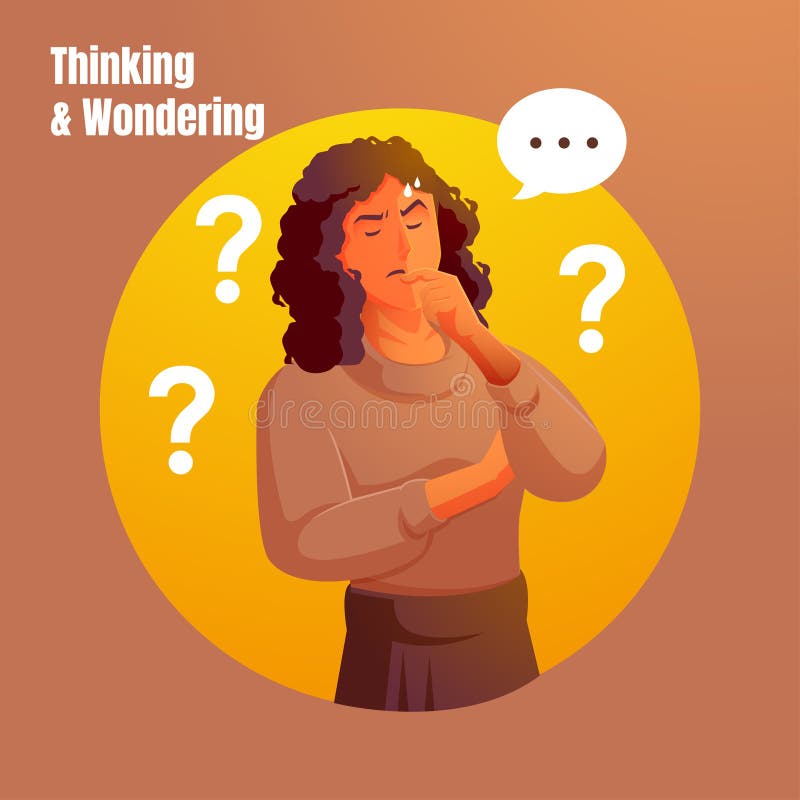 Thinking and Wondering with Speech Bubble Symbol Stock Vector ...