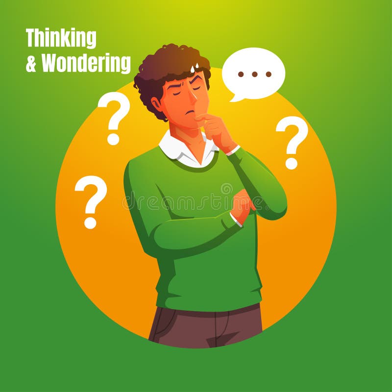 Thinking and Wondering with Speech Bubble Symbol Stock Vector ...