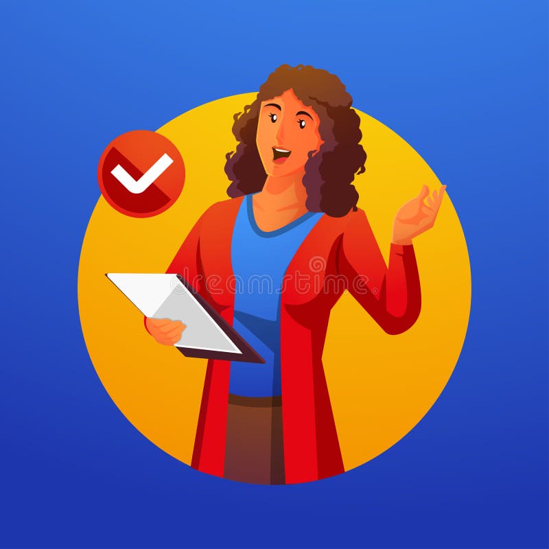 Woman Submit Application Stock Illustrations – 52 Woman Submit ...