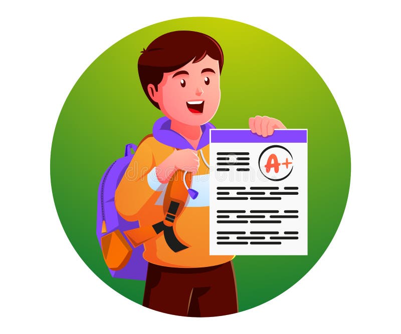 Little Children Feel Happy because they Get Good Marks in Exams Stock ...