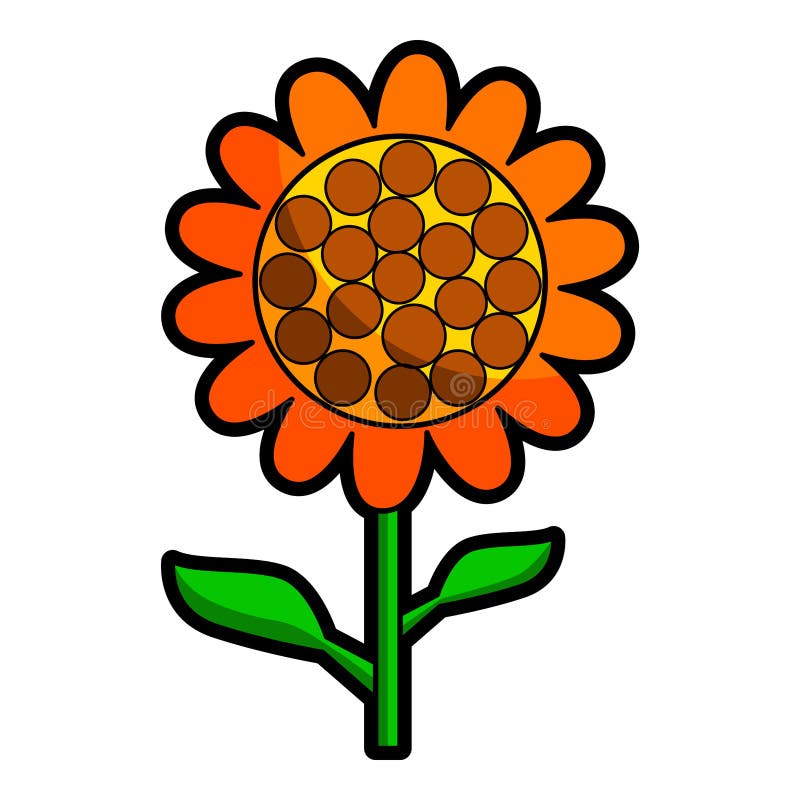 Cartoon sunflower stock vector. Illustration of vector - 258199541