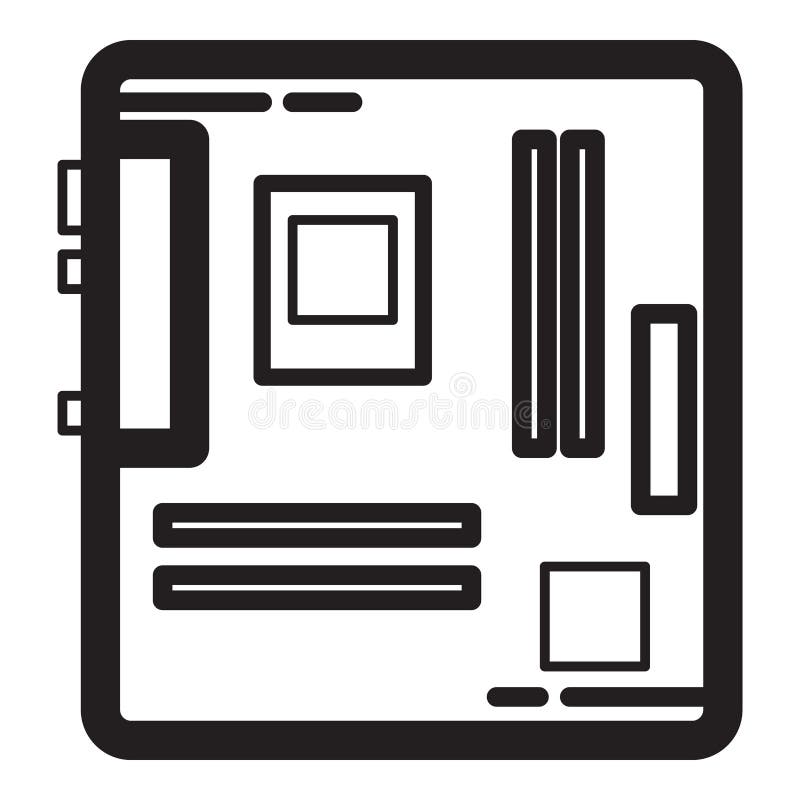 Cartoon Computer Motherboard Stock Vector - Illustration of icon, logo ...