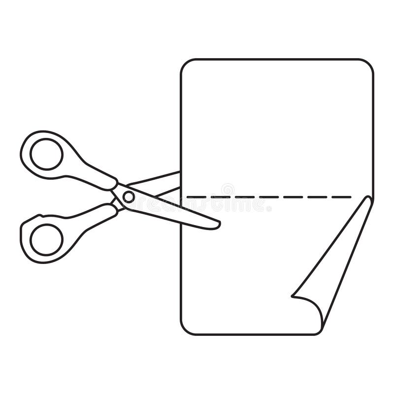 Cartoon cutting paper stock vector. Illustration of logo - 258273083