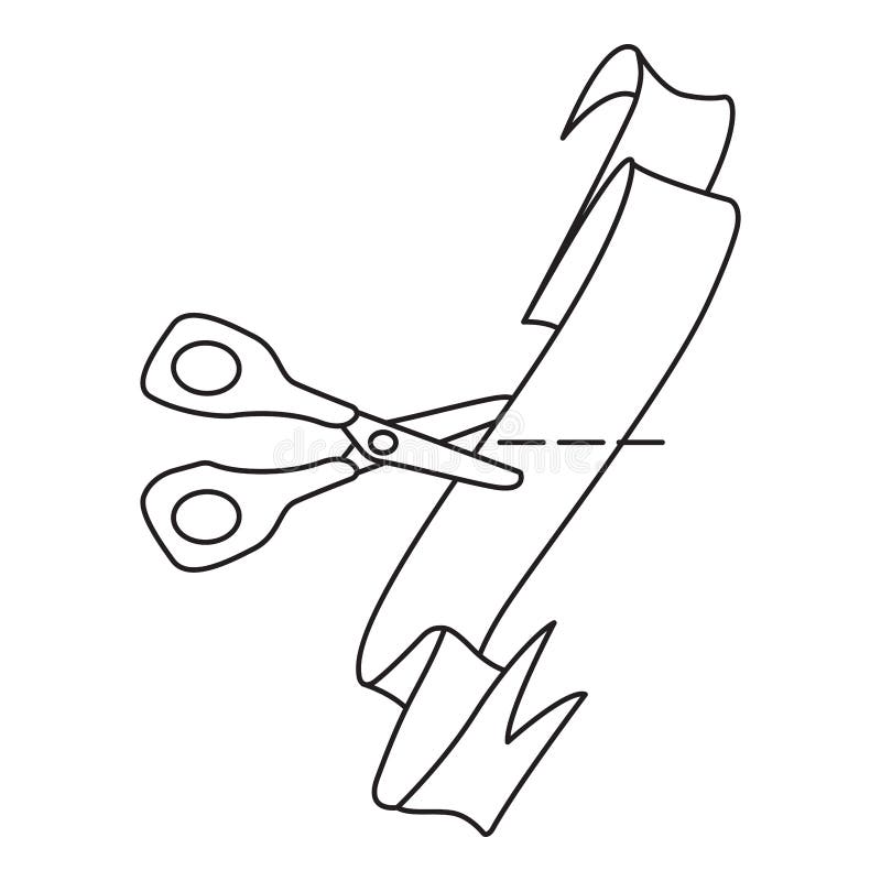 Cartoon cutting ribbon stock vector. Illustration of cartoon - 258273086