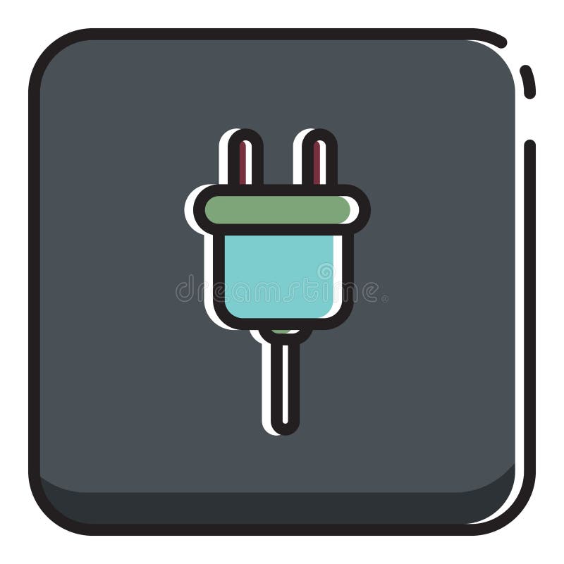 Cartoon electric plug stock vector. Illustration of icon - 258282536
