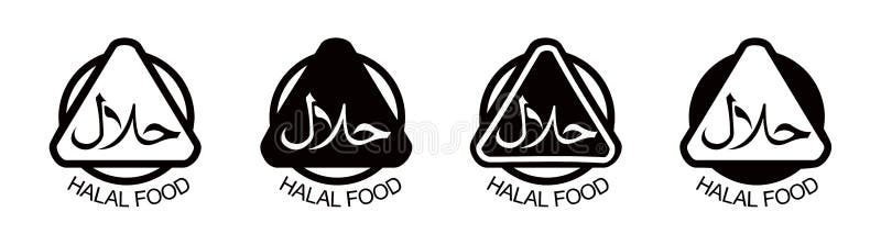 Set of Halal Food Products Labels ,Vector Halal Sign Certificate Tag ...