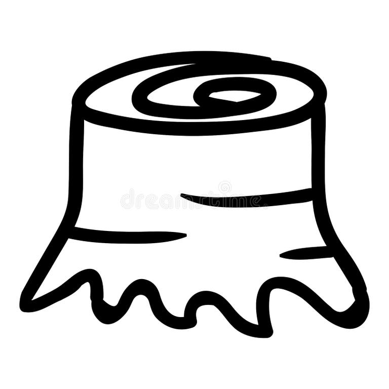Doodle tree stump stock vector. Illustration of doodle - 258302120