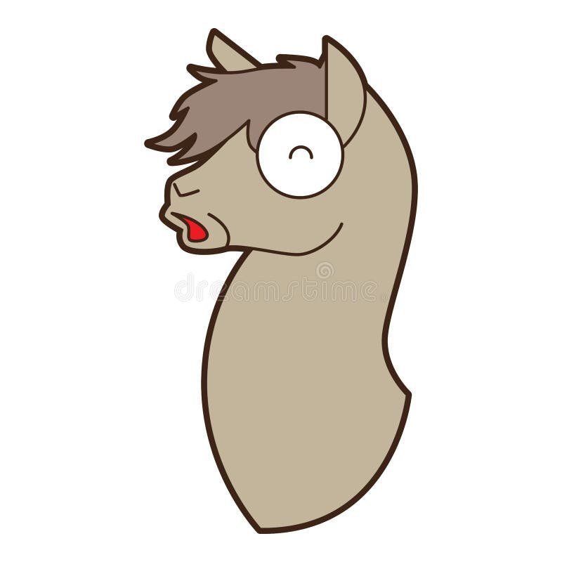 Cartoon Alpaca Emoticon Happy Stock Vector - Illustration of simple ...