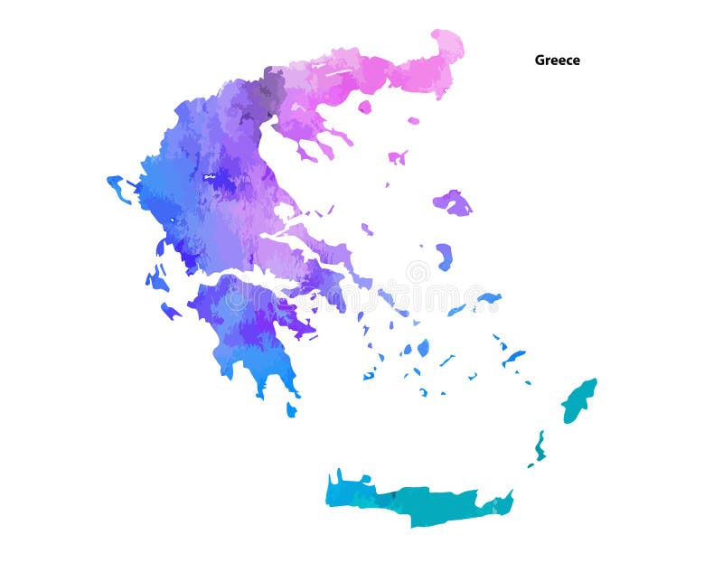 Greece Map Watercolour Stock Illustrations – 6 Greece Map Watercolour ...