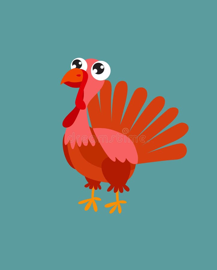 Print. Cute Turkey. Cartoon Turkey. Thanksgiving Day. Stock Vector ...