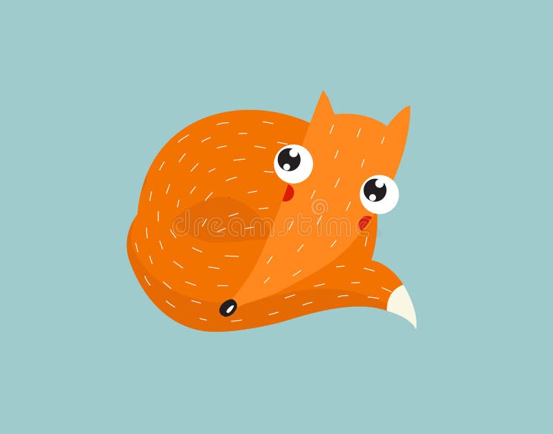 Print. Cute Fox. Forest Animal. Funny Cartoon Foxy. Cartoon Character ...