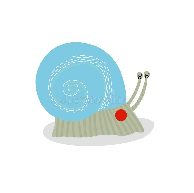Print. Cute Snail. Insect. Cheerful Cute Snail. Funny Cartoon Character ...