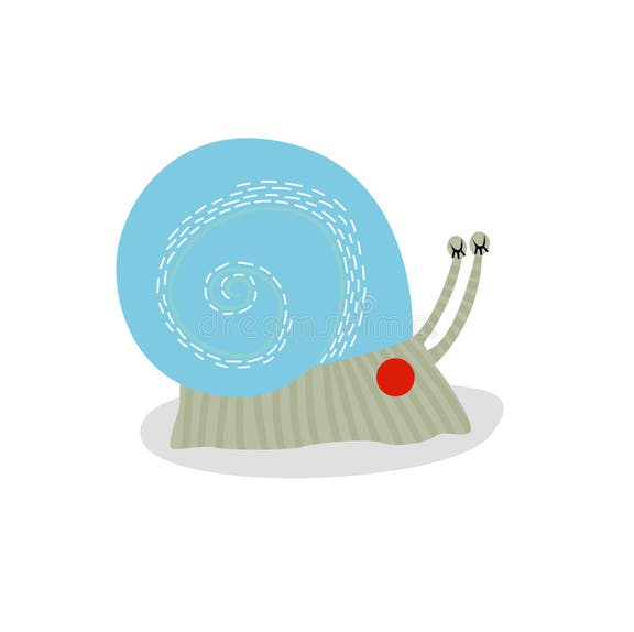 Print. Cute Snail. Insect. Cheerful Cute Snail. Funny Cartoon Character ...