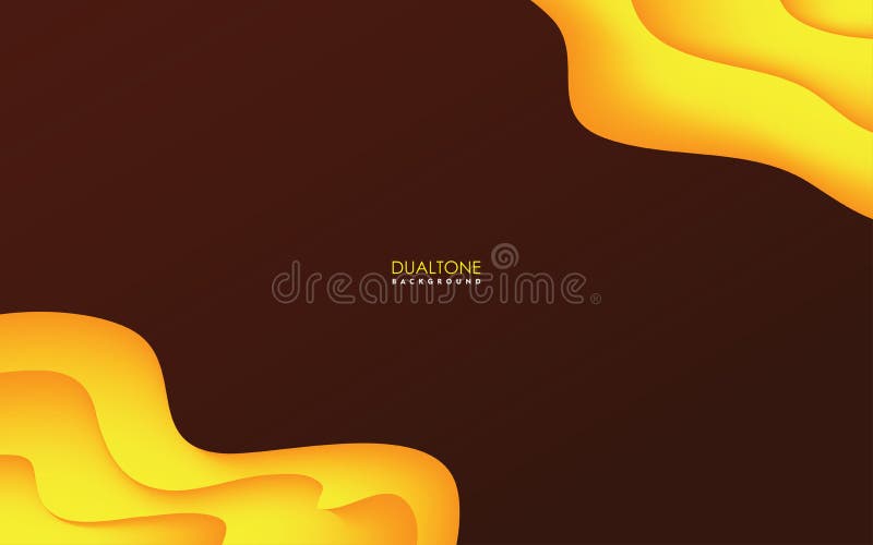 Brown and Yellow Duotone Background with Waves Vector Illustration ...