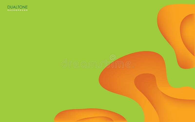 Green and Orange Duotone Background with Waves Vector Illustration ...