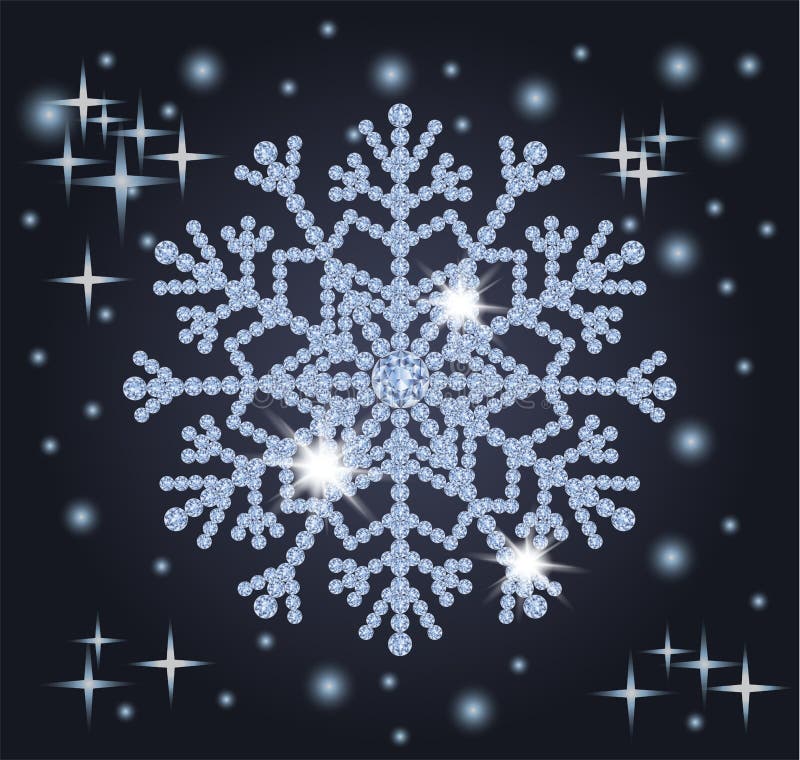 Winter Diamond Snowflake, Vector Stock Vector - Illustration of holiday ...