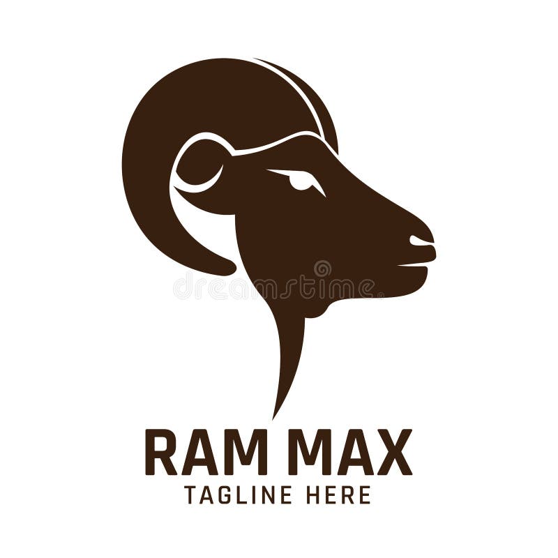Brave Ram Head Silhouette Vector Illustration Icon Logo Design Stock ...