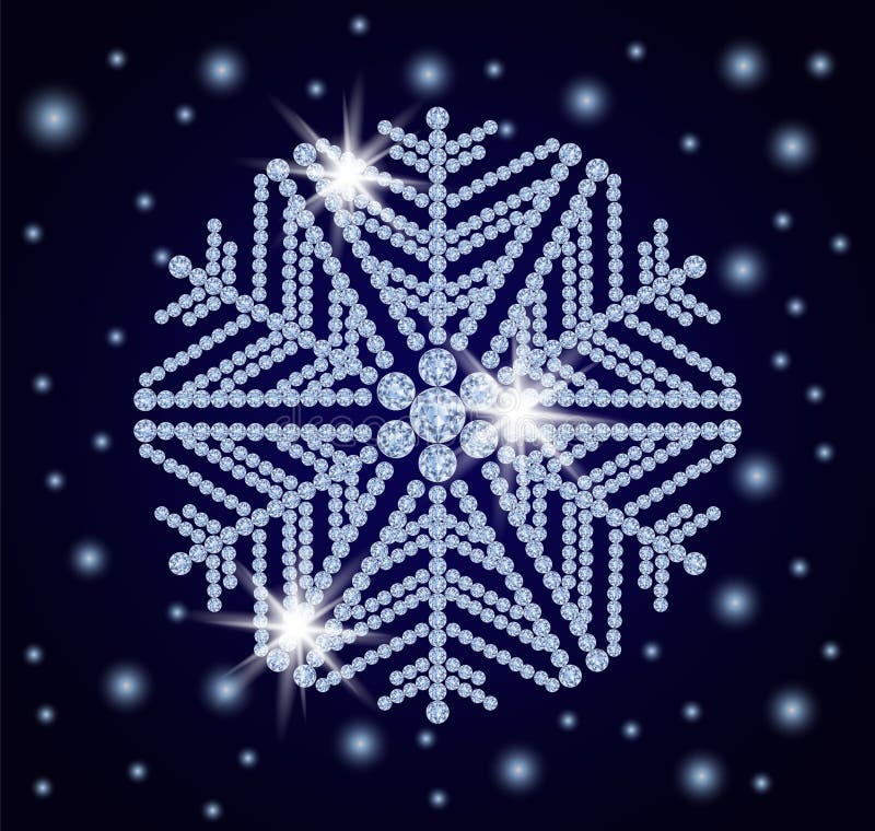 Diamond Winter Snowflake, Vector Stock Vector - Illustration of glass ...