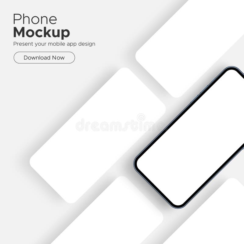 Smartphone Mockup with App Screens. Blank Template for Mobile App ...