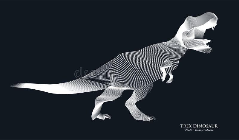T Rex Dinosaur Line Art Vector Illustration Stock Illustration ...