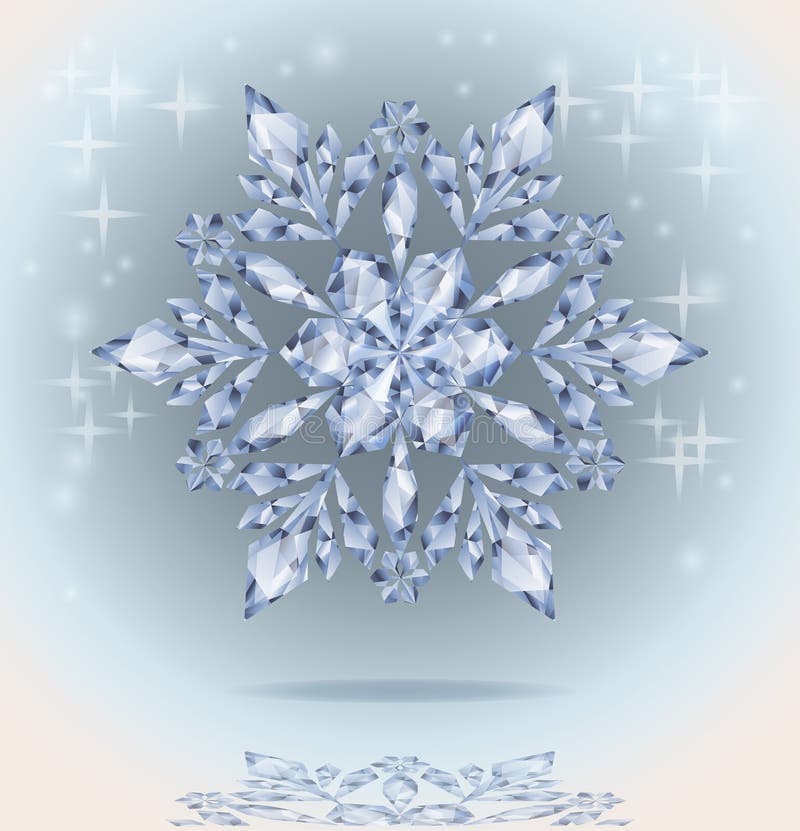 Winter Brilliant Diamond Snowflake,vector Stock Vector - Illustration ...