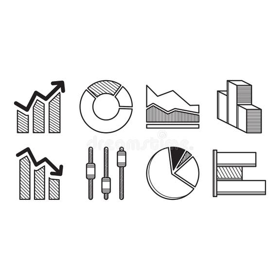 Grow Up Graphic Chart Icon Set Stock Vector - Illustration of chart ...