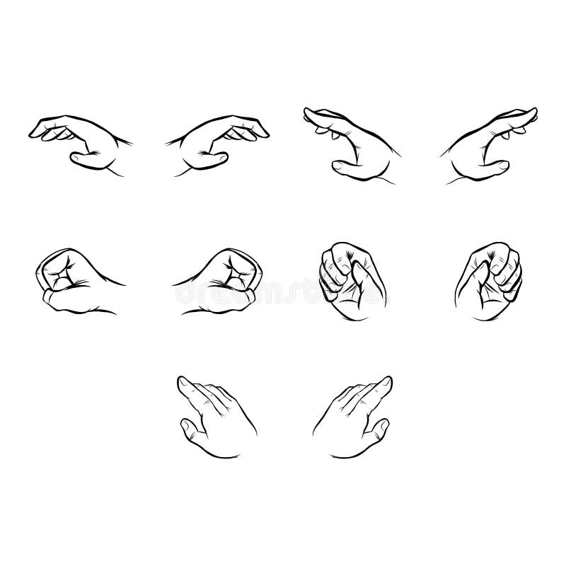 Hand icon set stock illustration. Illustration of logo - 258667146